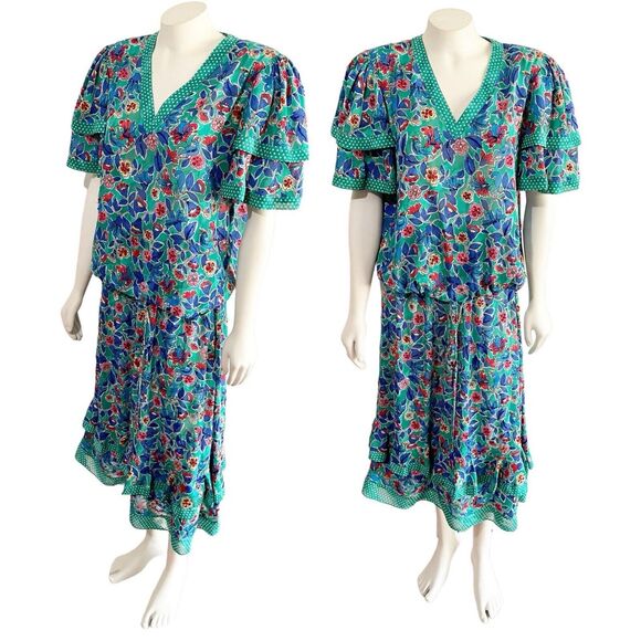 Diane Freis | Skirts | Diane Freis Two Piece Sequin Floral Flowy Top ...
